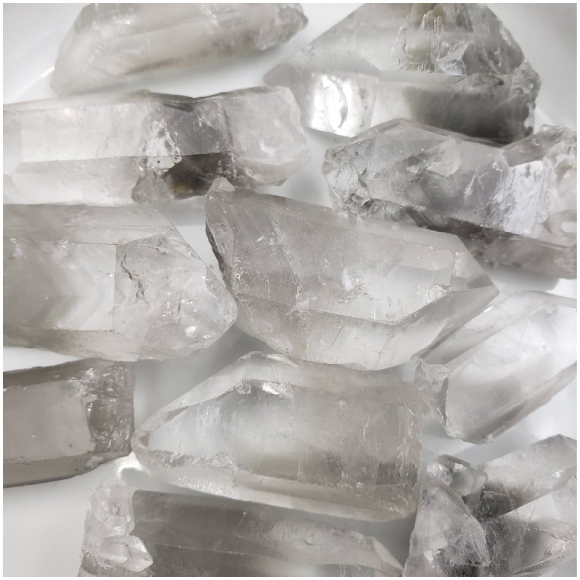 Lodalite aka Garden Quartz Grey Clay Inclusions Brazil - Anna Mae Minerals