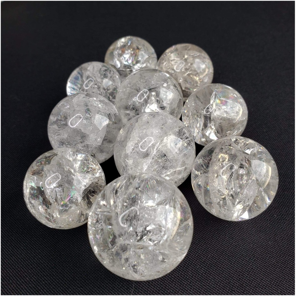 Crackle Quartz sphere - Anna Mae Minerals